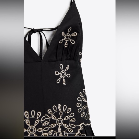 Zara | Dresses | Zara Embroidered Midi Dress Nwt Size Xxl Navy Blue And White | Poshmark